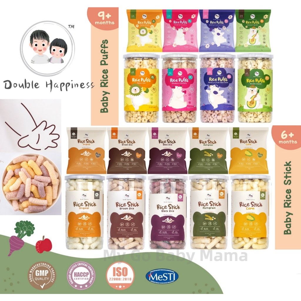Double Happiness Baby Rice Stick & Rice Puffs ( 6mths / 9mths ) 10g ...