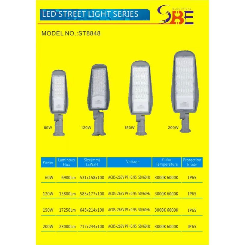 SBE Max LED Street Lantern 60W 120W 150W 200W IP66 3000K 6000K Outdoor ...