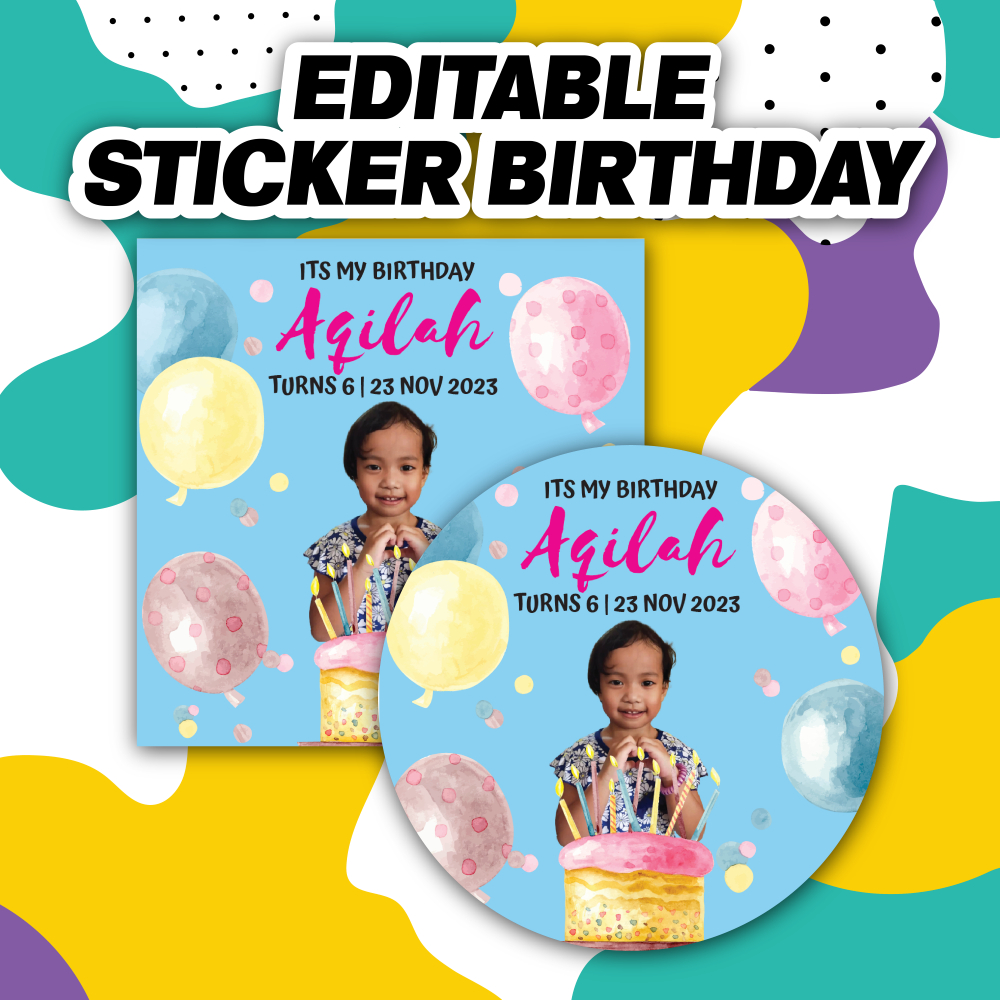 50pcs/100pcs Sticker Birthday For Goodies happy birthday hari jadi ...