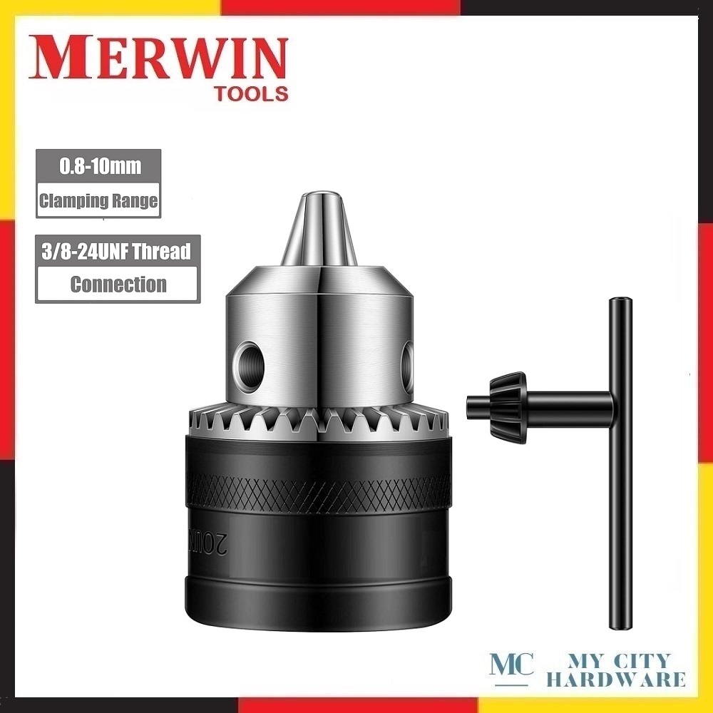Merwin 3/8'' X 24UNF Metal Drill Chuck Head With Key | Shopee Malaysia