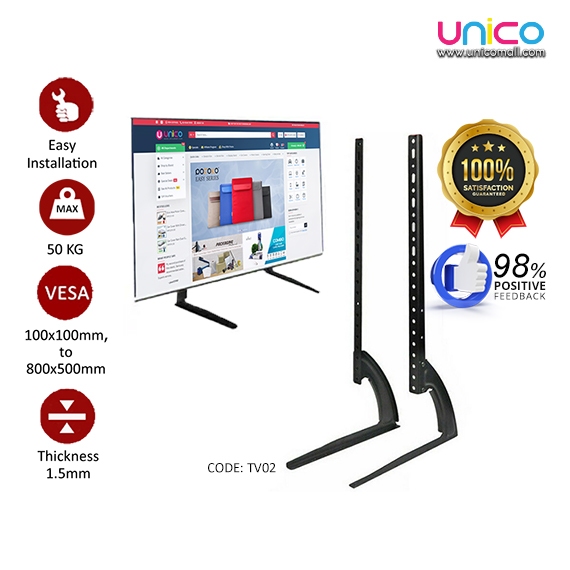 Unicomall TV Table Mount Desk Stand Bracket for LED LCD 32" - 75” inch ...