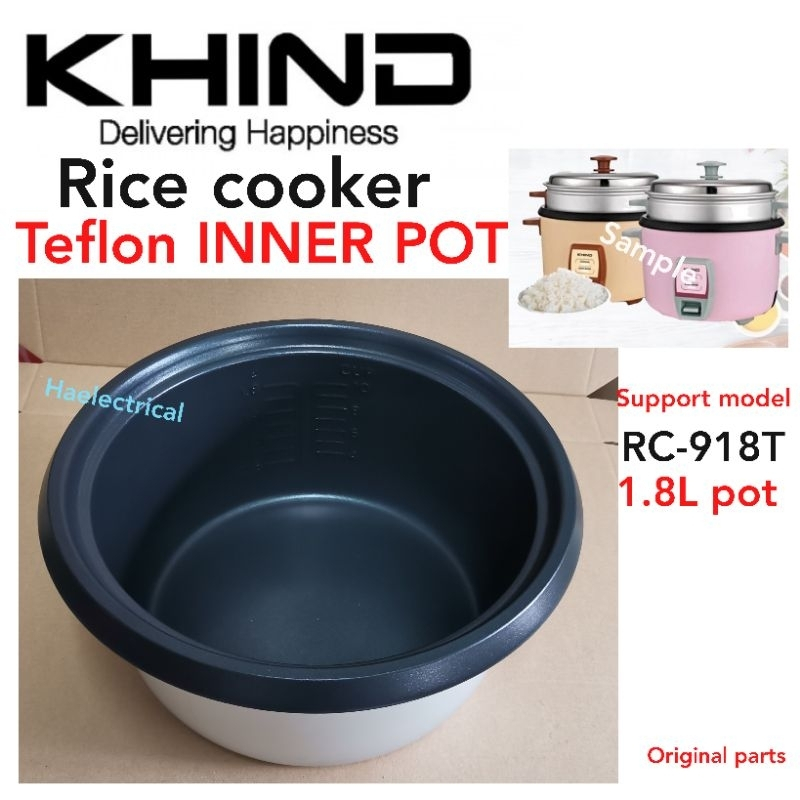 KHIND Rice Cooker Inner Pot RC-918T (1.8Liter) Khind Teflon Inner Pot ...