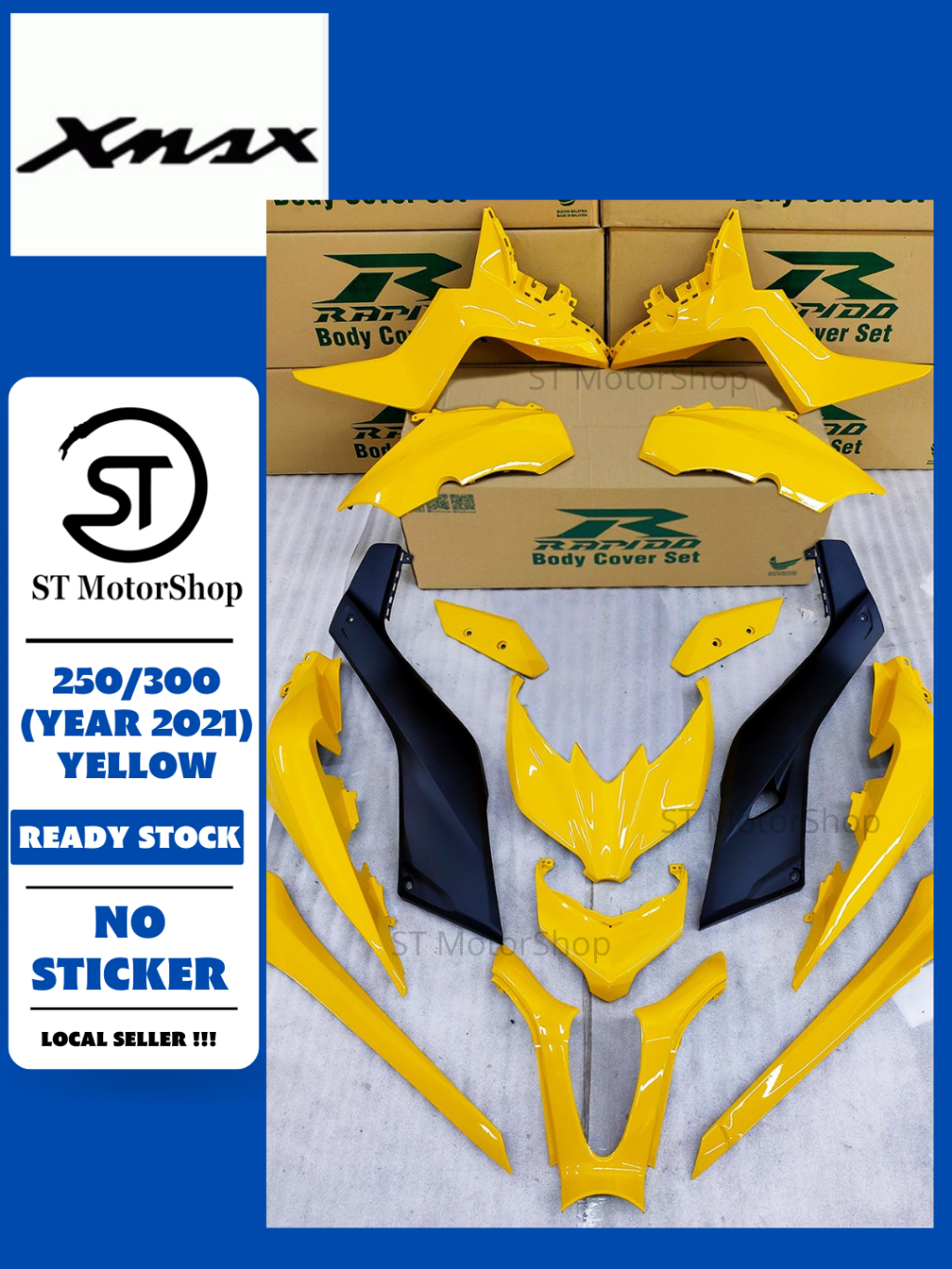 YAMAHA X-MAX XMAX 250/300 YEAR 2021 YELLOW COVER SET (NO STICKER ...