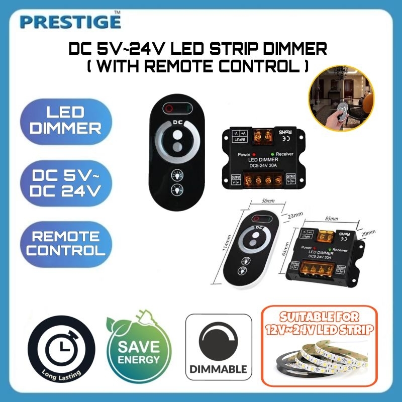 (NEW)DIMMER SWITCH DC12V~DC24V 30A LED STRIP DIMMER WITH REMOTE CONTROL ...