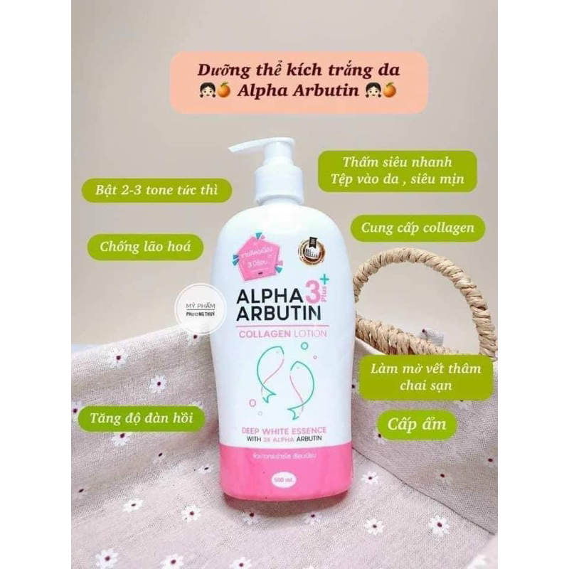 ALPHA ARBUTIN 3plus + collagen body lotion deep white essence with ...