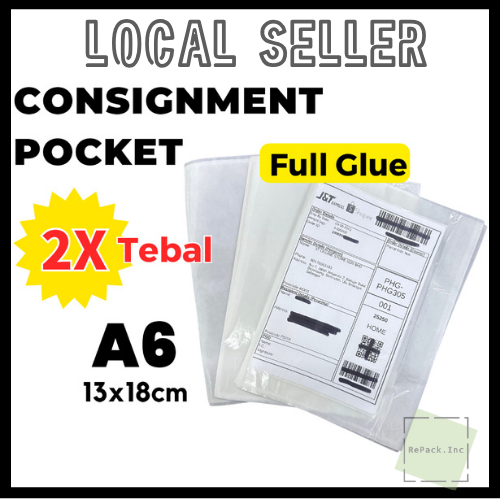 (200PC) A6 Consignment Note Courier Pocket AirWay Bills Glue SAMPUL ...