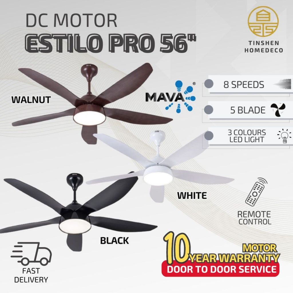 MAVA Estilo 5Blades Inverter Brushless DC Motor Control Ceiling Fan ...