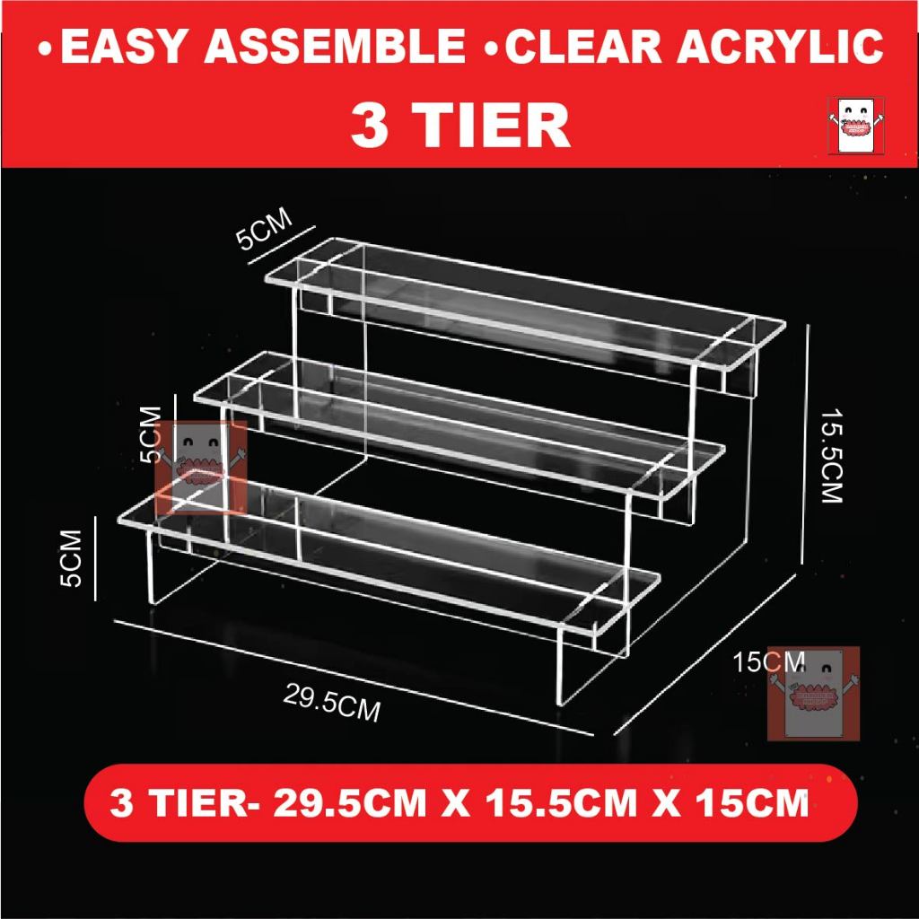 Acrylic Level Tier Display Stand Shelf Rack Transparent Acrylic Toy ...