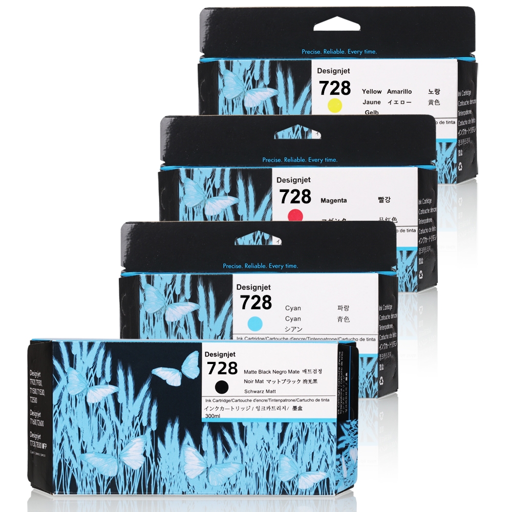 HP 728 Ink Cartridge 300ML&130ML With Full Ink HP728 For HP DesignJet T730 T830 F9J68A F9J67A ...