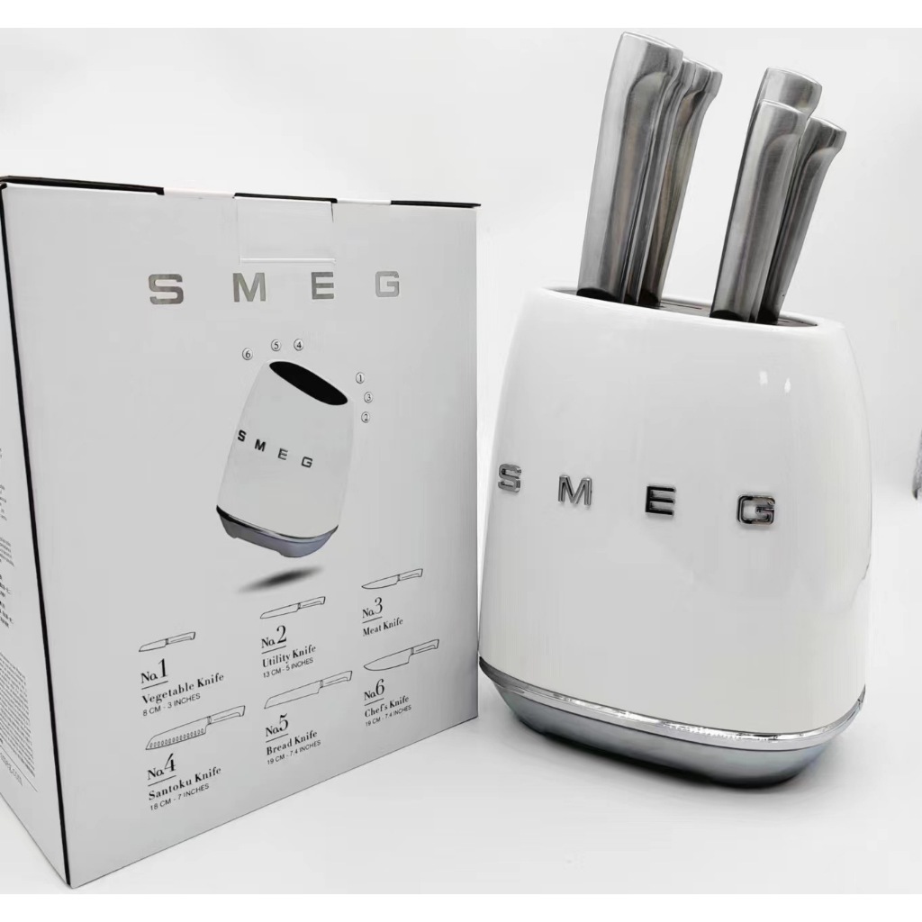 SMEG Retro Kitchen Knife Set Stainless Steel Household Japanese Knife ...