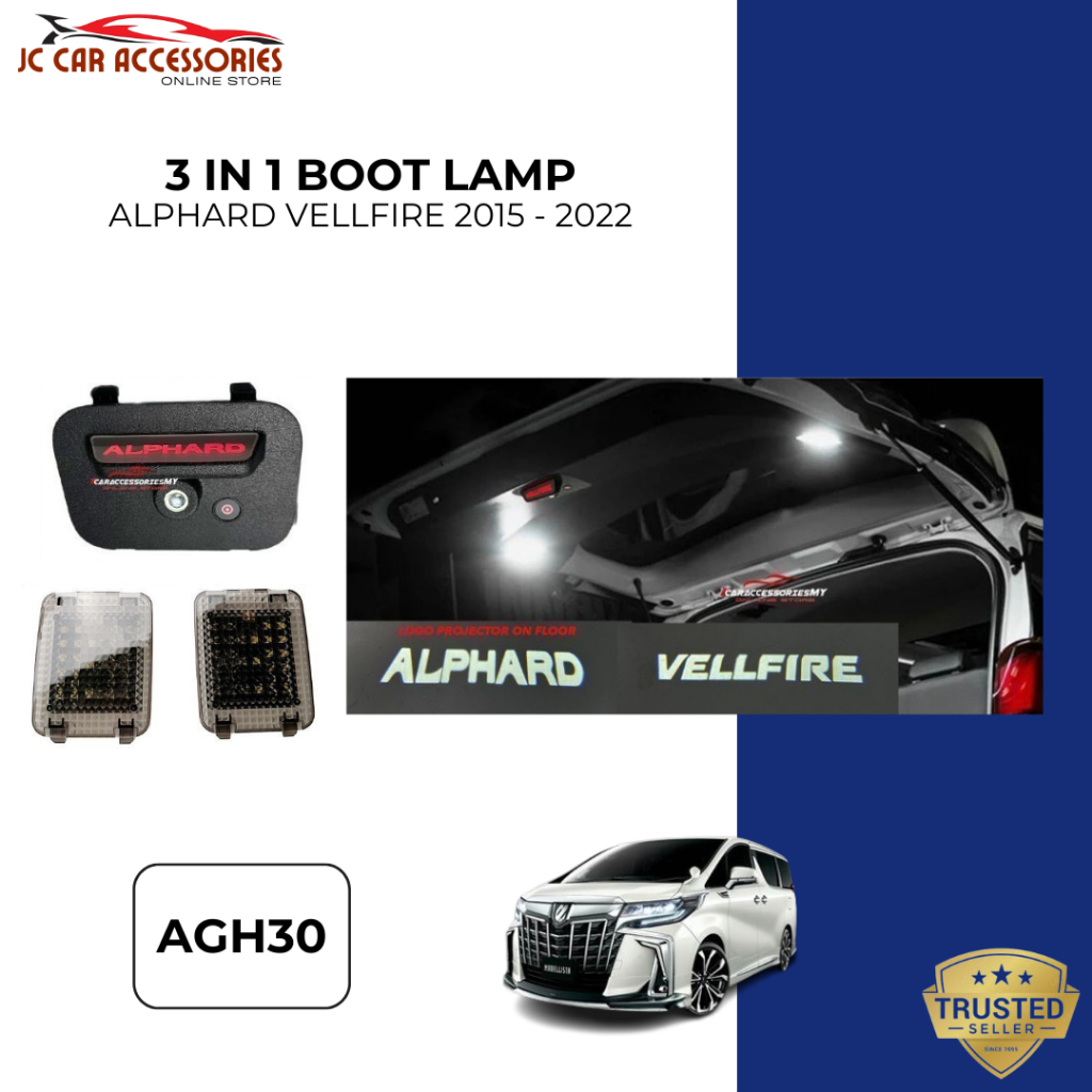 Toyota Alphard Vellfire Logo AGH30 Rear Luggage Trunk Light Boot ...