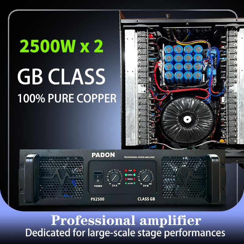 Professional amplifier, two channels, GB class, high-power equipment ...