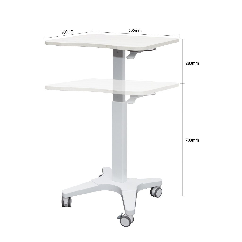 Hospital Trolly Pneumatic lifting foldable computer table standing ...