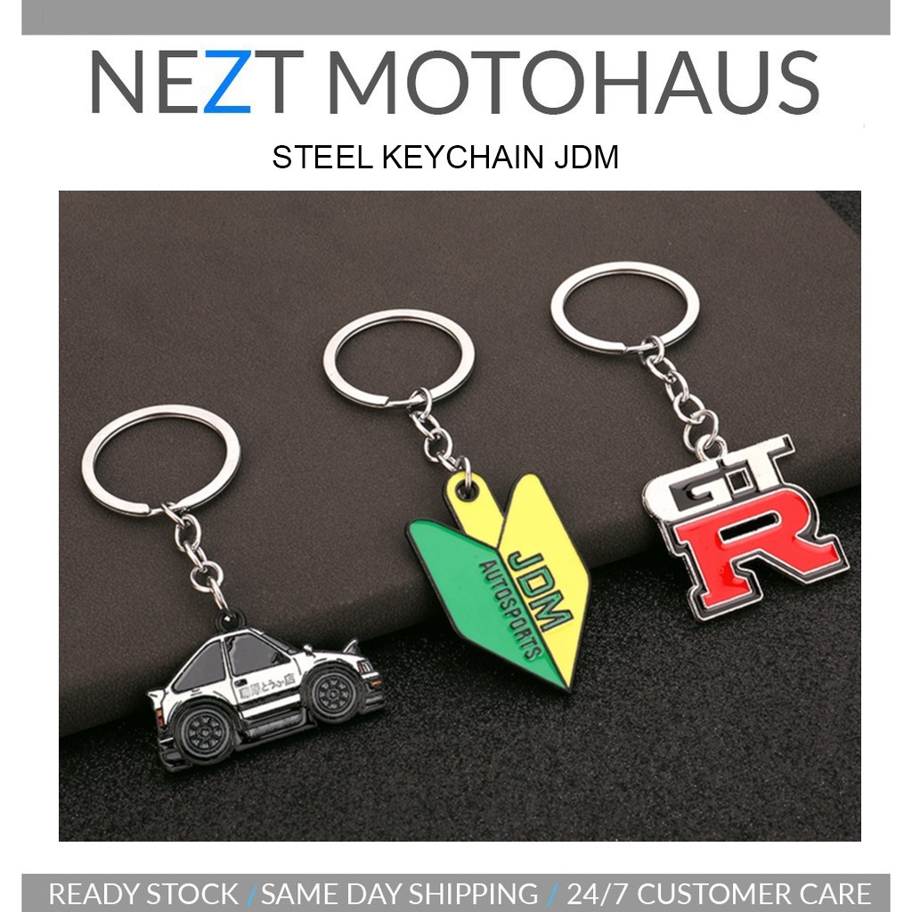 JDM STEEL PLATE KEYCHAIN RANTAI KUNCI AE86 INITIAL D / GTR / JDM ...