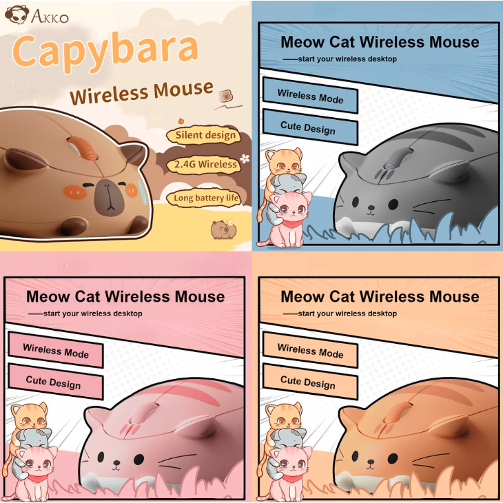 # Akko [Cat/Capybara] Theme Wireless Mouse V1 / V2 # [GRAY / PINK ...
