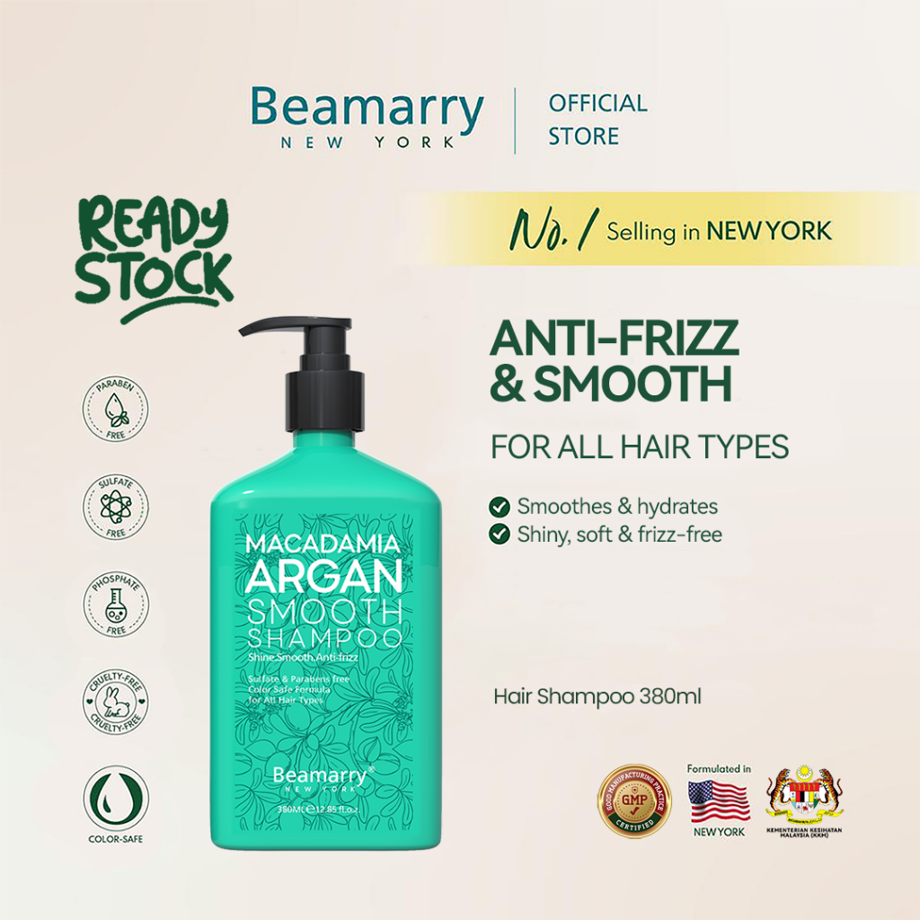 Beamarry Macadamia Argan Smooth Shampoo 380ml | Anti-Frizz & Smooth ...