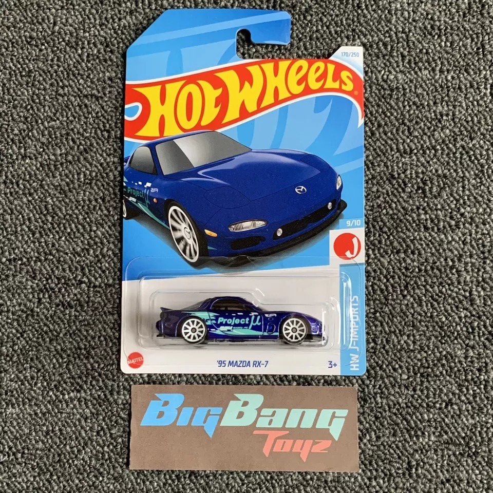 Hot Wheels 95 Mazda RX-7 Blue #170 Mainline 2024 Case P/Q (In-Stock ...