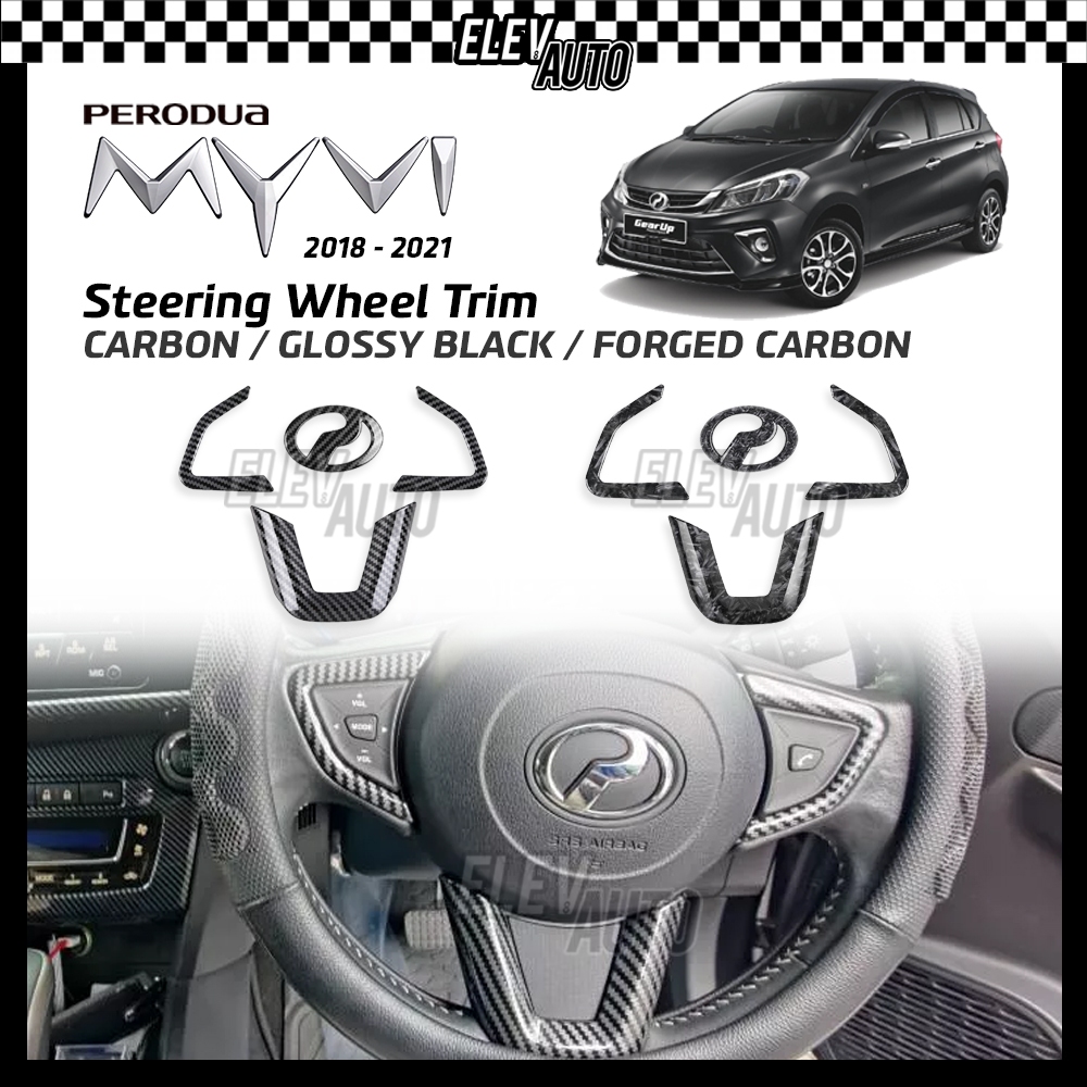 Perodua Myvi 2018 - 2024 G3 Steering Wheel Trim Frame Interior Carbon ...