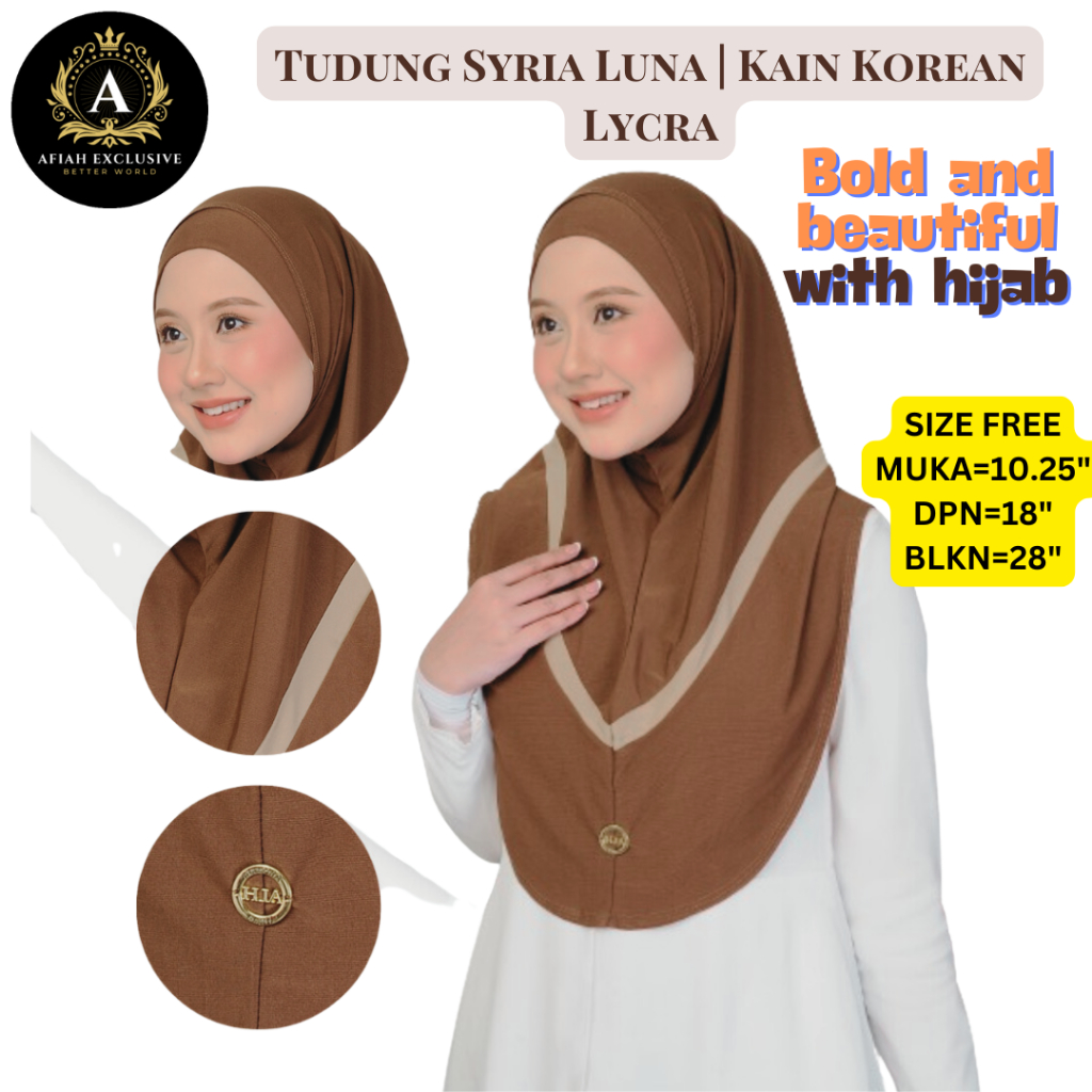 Tudung Syria Luna | Kain Korean Lycra - Hijab | Shopee Malaysia