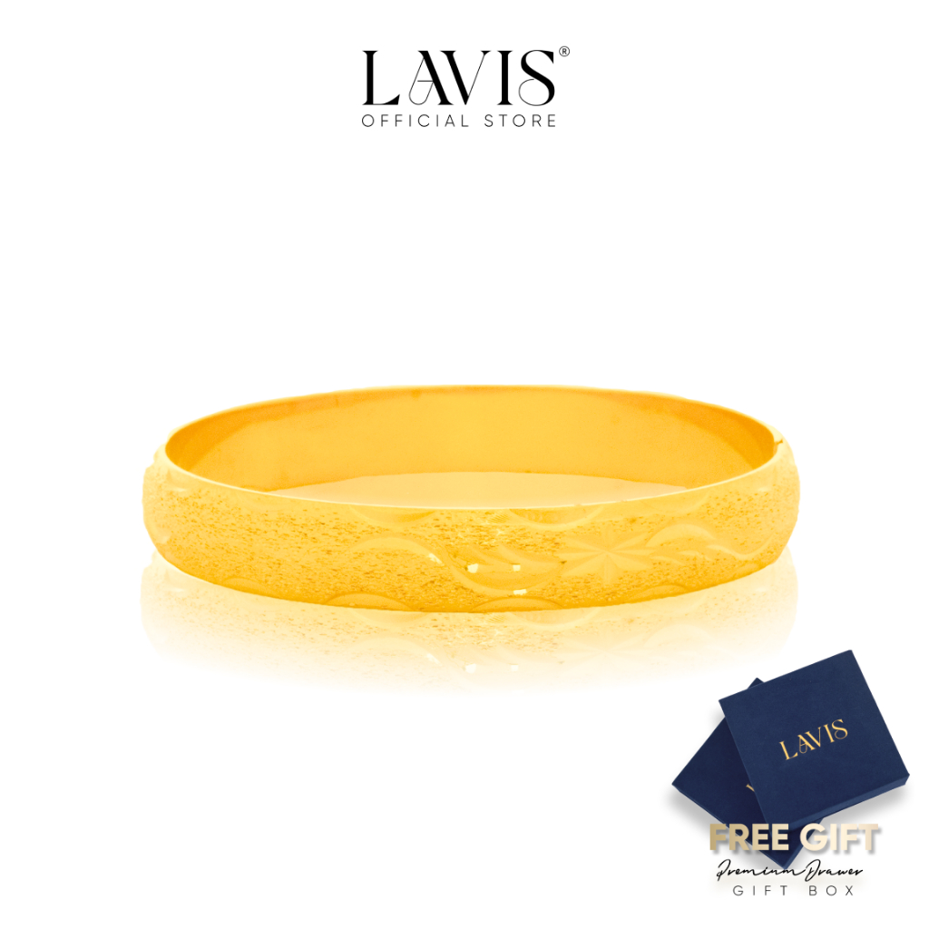 Lavis Hoshi Bangle Palladium Gold Color Matte Surface Star Design Round ...