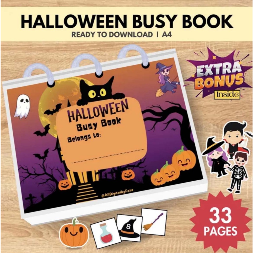 PDF] Halloween Busy Quiet Book Learning Kids Printable Montessori ...