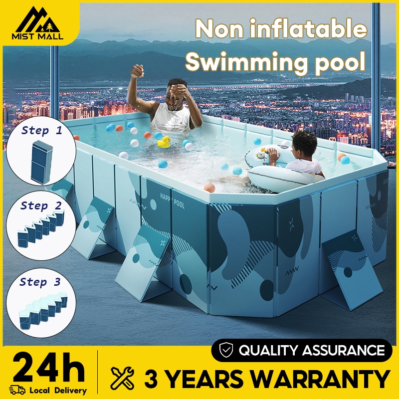 【WTHB】 Non Inflatable Foldable Swimming Pool Kolam Lipat For Kids ...