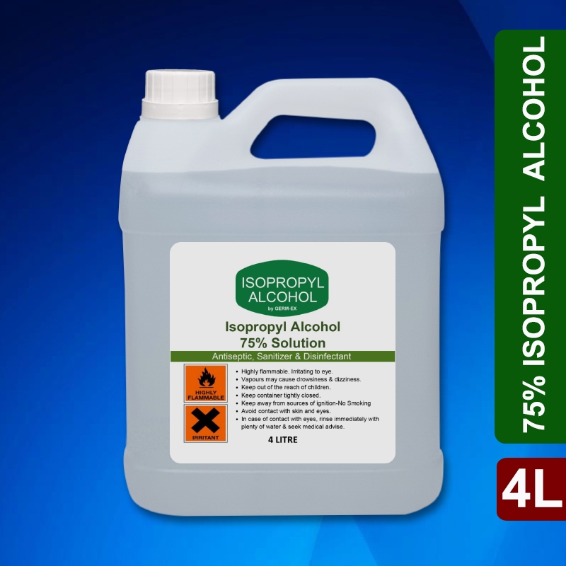 GERM-EX 75% Isopropyl Alcohol / IPA / Rubbing Alcohol 4 Liter | Shopee ...