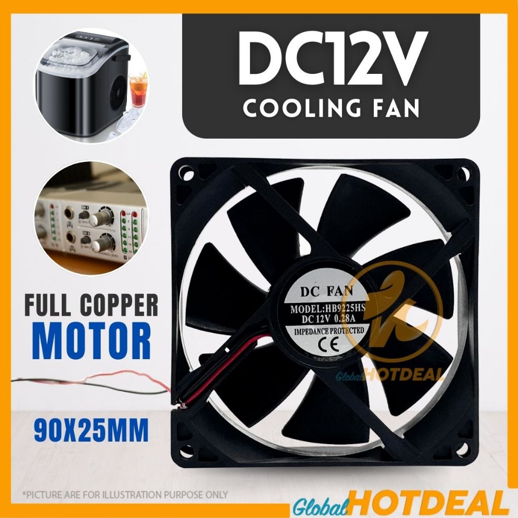 Dossy 3-1/2 INCH Fan Cooling Fan Brushless Fans CPU PC Desktop Fan ...