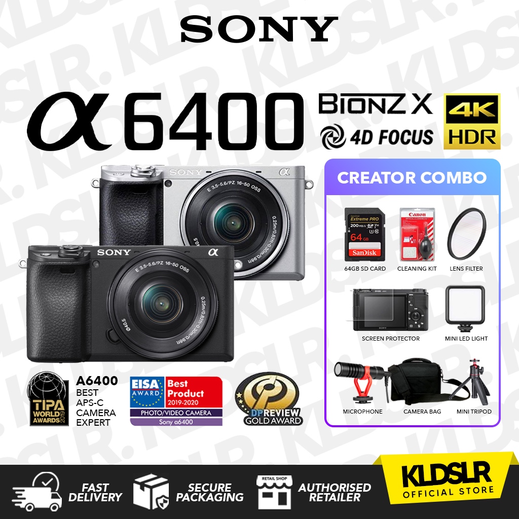 Sony a6400 Mirrorless Digital Camera Body & Sony E PZ 16-50mm F3.5-5.6 ...
