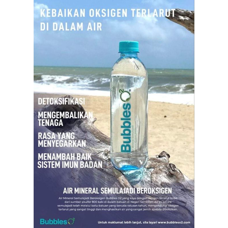 BUBBLES 02 OXYGENATED MINERAL WATER 800ml (PERTAMA DI MALAYSIA) AIR ...