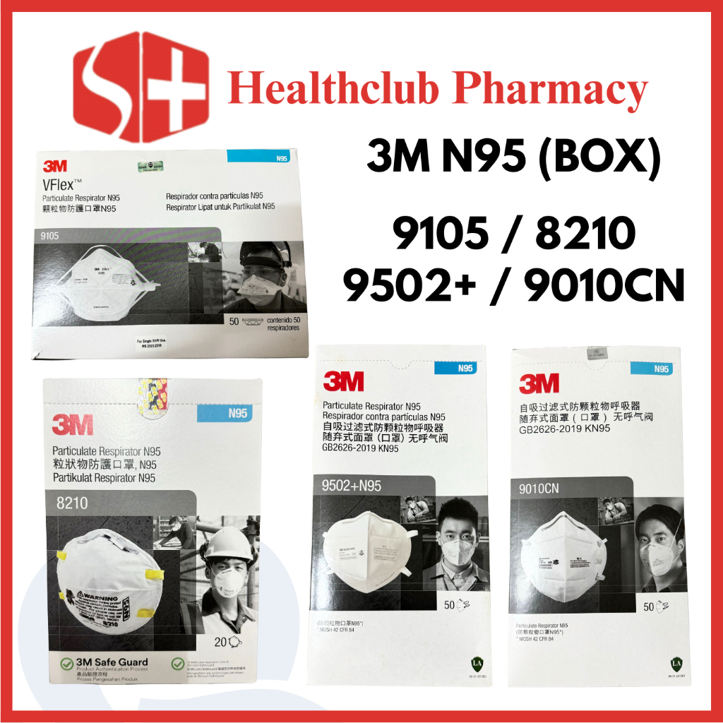 3M 9105/ 8210/ 9502+/ 9010CN N95/ KN95 Headstrap Disposable Respirator ...
