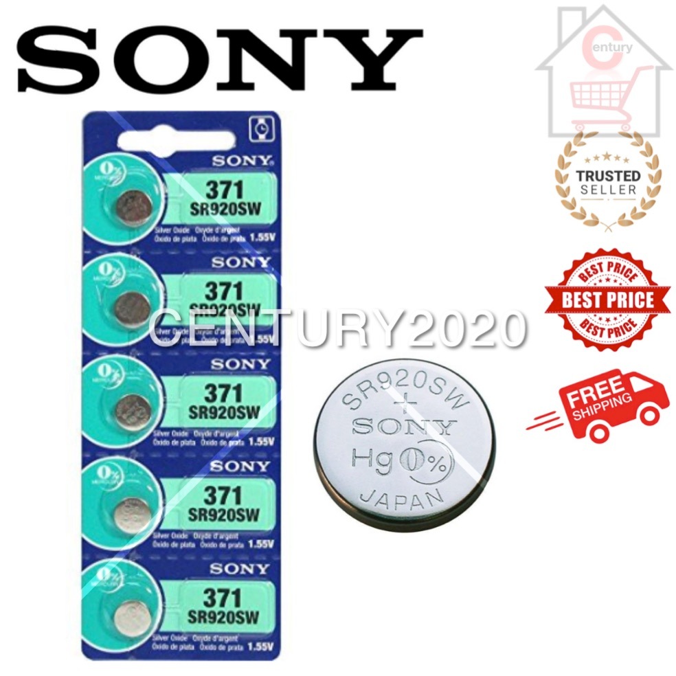 SONY 371 Silver Oxide Battery SR920SW Original 5pcs/card | Shopee Malaysia