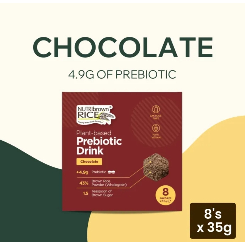 NutriBrownRice Chocolate with Prebiotic Nutri Brown Rice Prebiotic Drink No Sugar Added - 35g x ...
