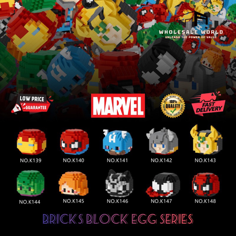 (Ready Stock) Cute MarveI Building Bricks Block Toy for Kids Children ...