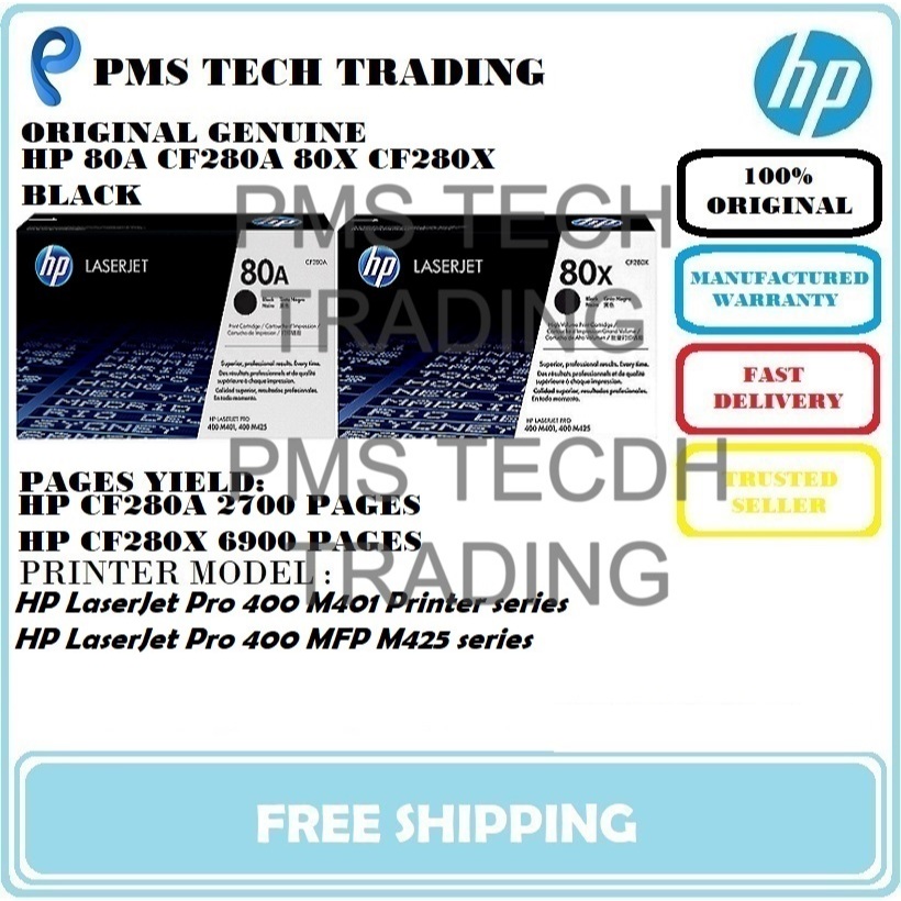 HP ORIGINAL 80A CF280A 80X CF280X 400 M401 Printer series MFP M425 ...