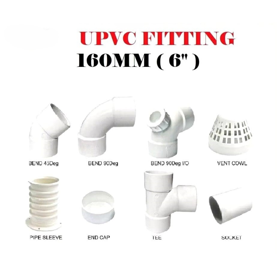 UPVC Pipe Fittings White 160mm 6" UPVC Pipe Connector UPVC Elbow 160mm ...