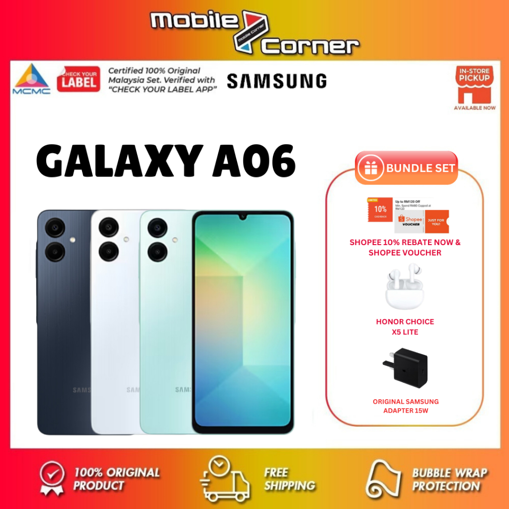 Samsung Galaxy A06 (4+4GB RAM l 128GB ROM) 6.7' HD Display l 5000mAH ...
