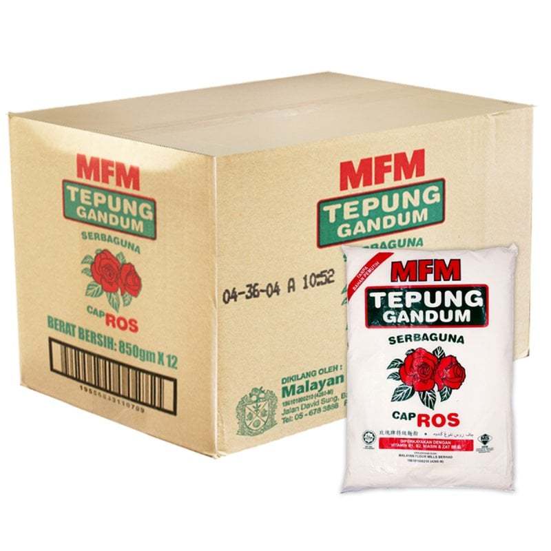 Cap Ros Tepung Gandum 850g/ Tepung Serbaguna/ Multi-purpose Flour/Tepung Cap Rose (850g x 12 ...