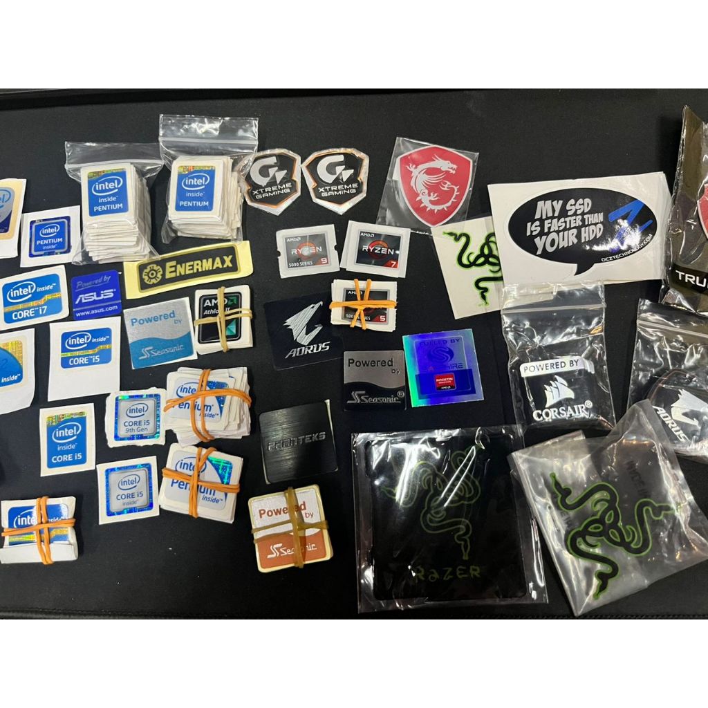 # GENUINE ORIGINAL BRAND LABEL STICKERS - INTEL / AMD / Razer / MSI ...