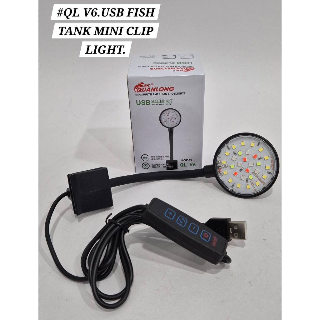 QuanLong Mini LED Clip Clamp USB Light Lamp for Aquarium Fish Lampu ...