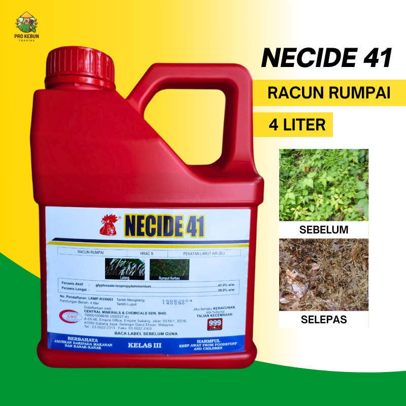 Necide 41 4 Liter Racun Rumput Herbicide Racun Rumput Halaman Rumah ...