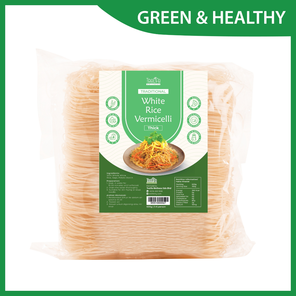 TreLife Traditional Handmade Premium Rice Vermicelli (Thick) 手工特级粗米粉 ...