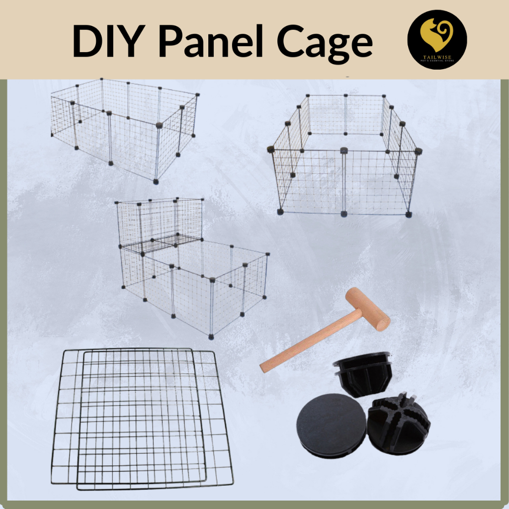 Sangkar kucing besar DIY Panel Pet Cage Fence Dogs Rabbits Cats Iron ...