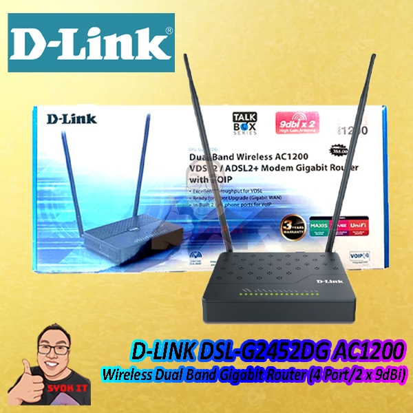 D-LINK DSL-G2452DG VDSL2 WIRELESS AC1200 4 PORT GIGABIT MODEM ROUTER ...