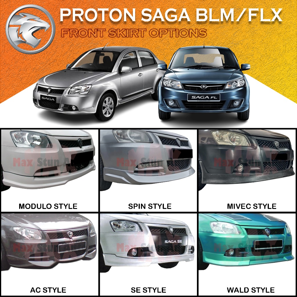 PROTON SAGA BLM FLX FL FRONT SKIRT (AC,SE,SPIN,MD,MDL,MIVEC,PROMOTE,S1K ...
