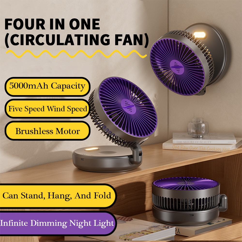 Mini Foldable Fan Pocket Handheld Fan USB Rechargeable 5000mAh Capacity ...