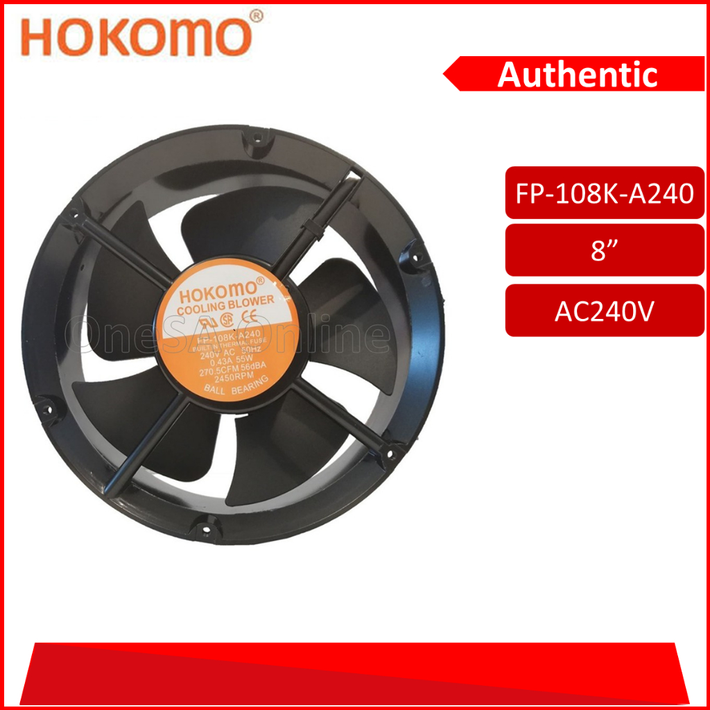 HOKOMO COOLING BLOWER FAN 8" BALL BEARING(FP-108K-D24,AC240V) | Shopee Malaysia