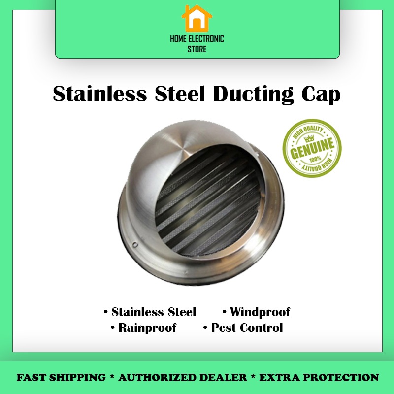H.E.S Stainless Steel Hood Ducting Cap For Ducting Hose (7") | Shopee ...