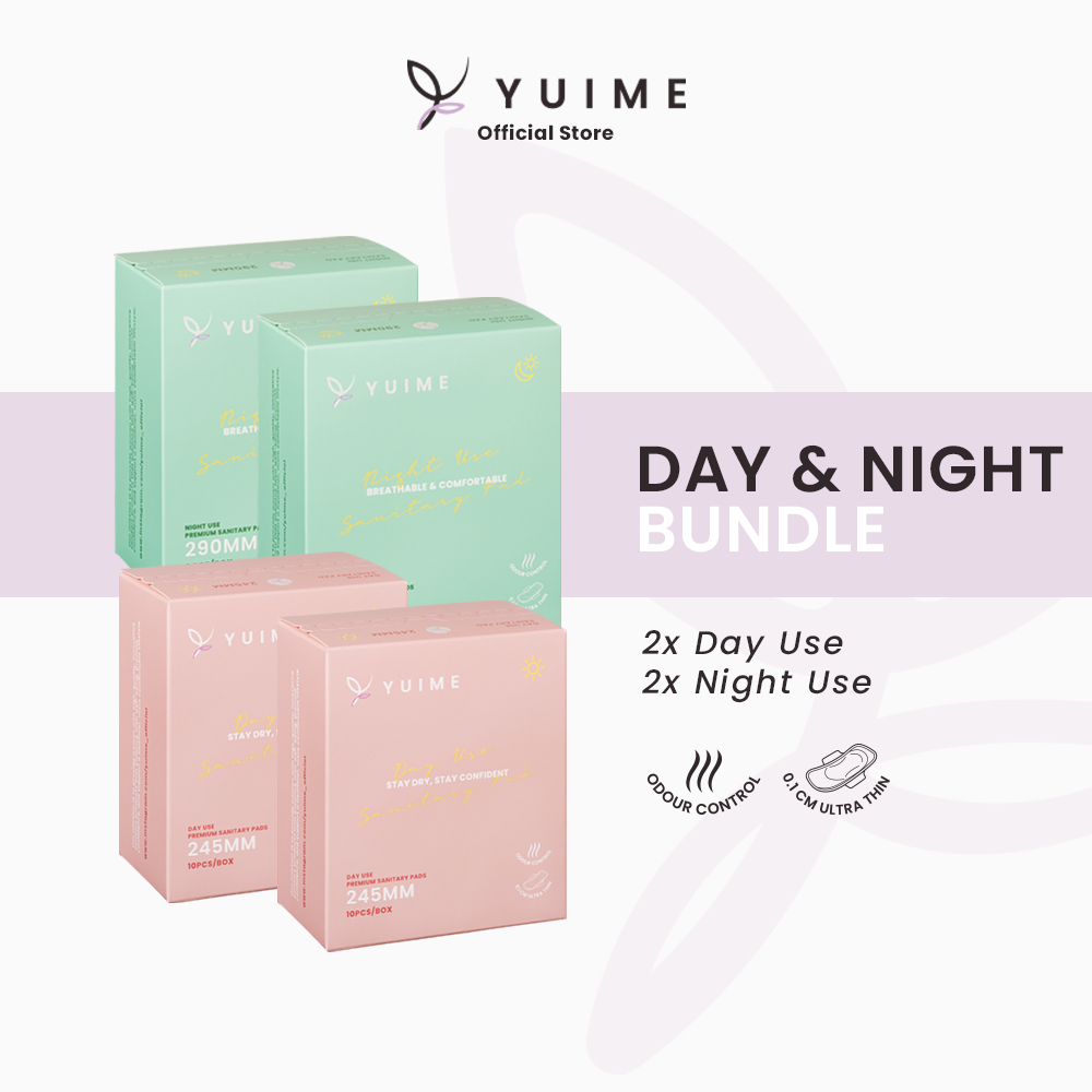 Yuime卫生巾[Day & Night Bundle ] Sanitary Pad Day Use & Night Use [245mm ...