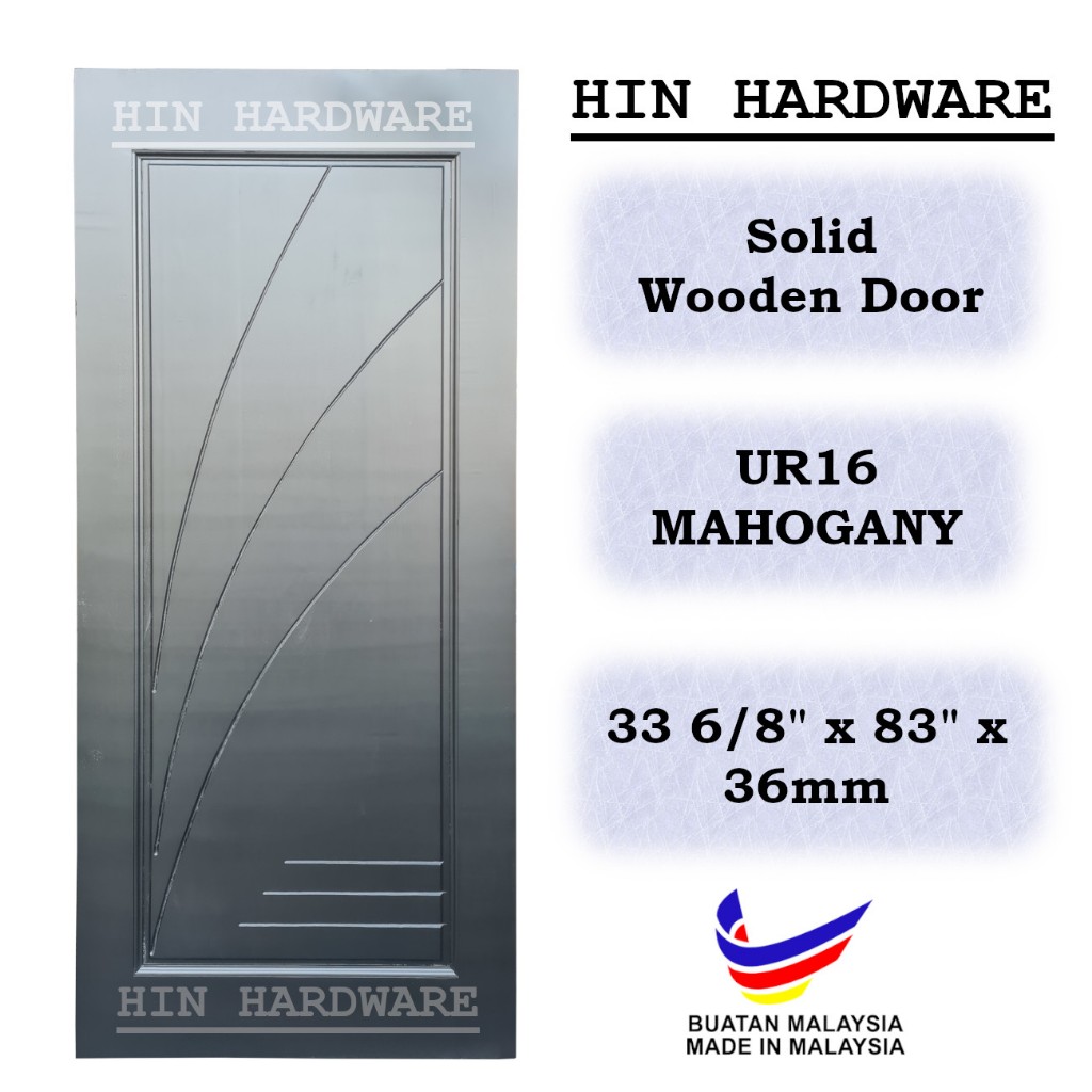 HIN Full Solid Wooden Door Size 33'' 6/8 X 83'' With Door Natural Red ...